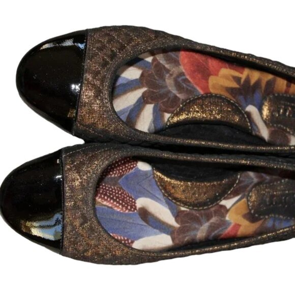 Born | Shoes | Born B73453 Bronze Quilted Slipon Cap Toe Patent Ballet ...